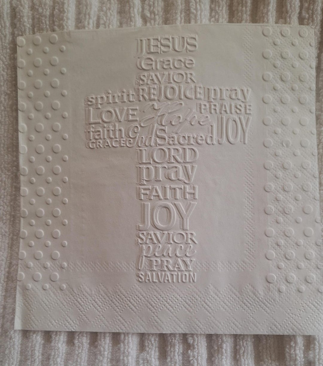 RELIGIOUS- JESUS Embossed Luncheon Paper Napkins 6.5" X 6.5" Set of 25 ...