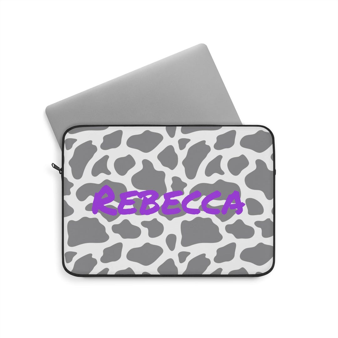 Boho Cow Print Laptop Sleeve: Personalized Neoprene Computer Bag - Etsy