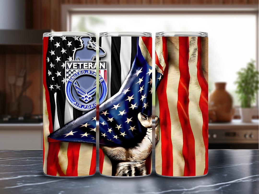 Patriotic Veteran Beverage Holder 3D Flag, American Hero Insulated ...