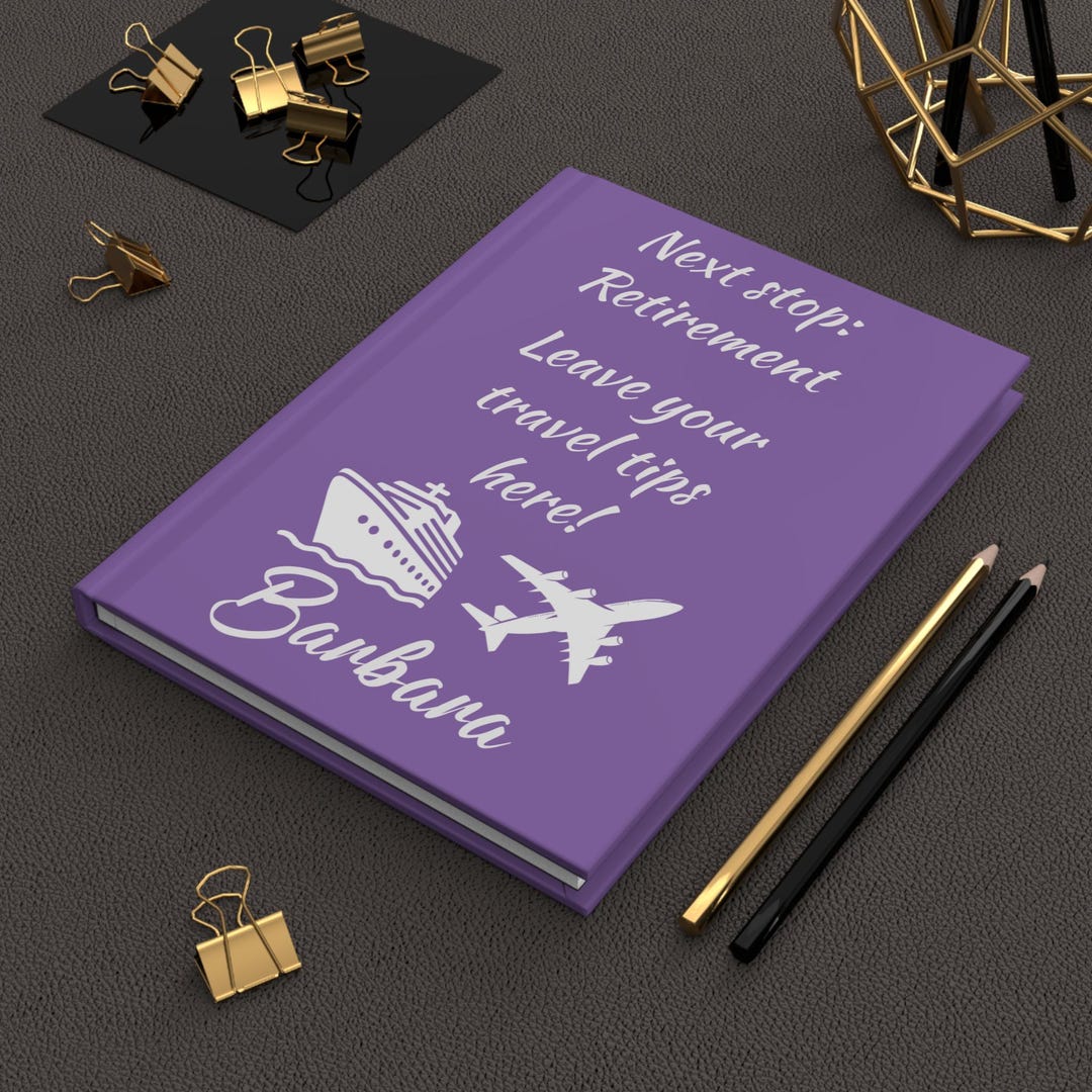 Travel Tips Retirement Journal, Personalized Guest Book for Retirement ...