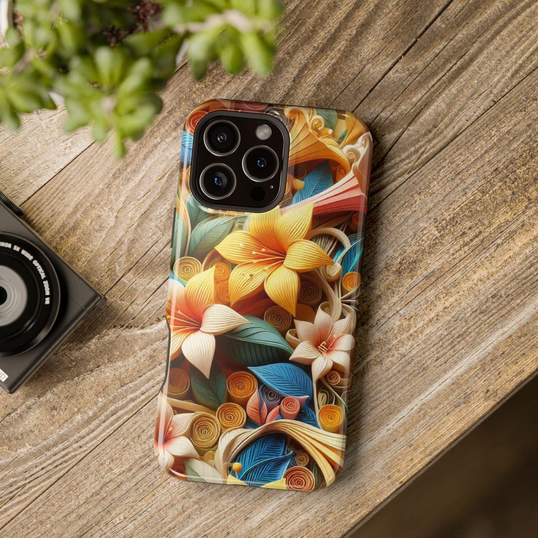 3D Boho Flower Magnetic Tough Cases, Floral Phone Cover, Impact ...