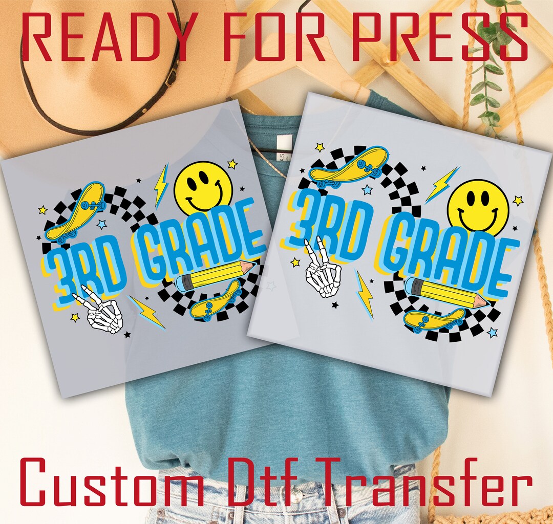 3rd Grade DTF Transfer: Back to School Ready to Press - Etsy