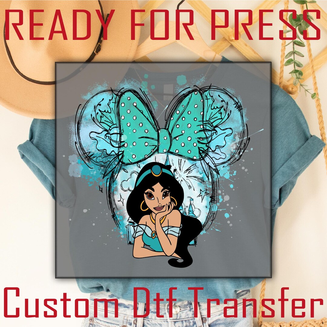 Princess Jasmine Ready to Press, Disney Heat Dtf Transfer, Jasmine DTF ...