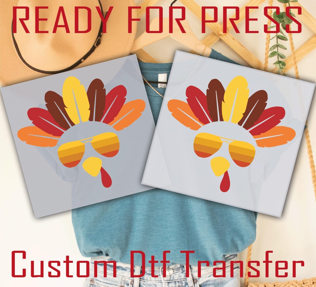 Thanksgiving Turkey DTF Transfer, Autumn Fall Ready to Press - Etsy