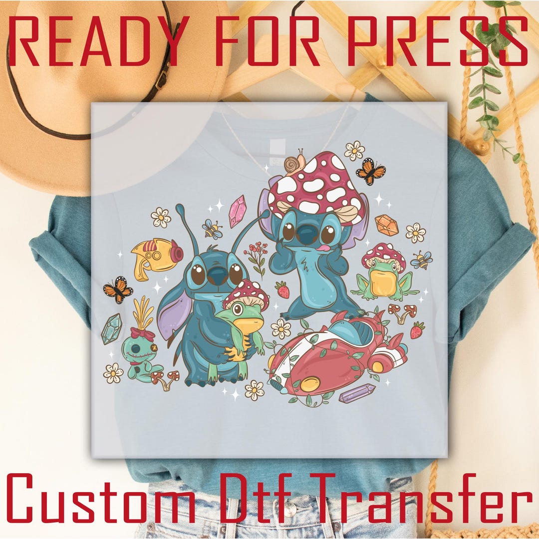 Retro Disney Stitch Dtf Transfer Ready for Press, Stitch Tee Ready to ...