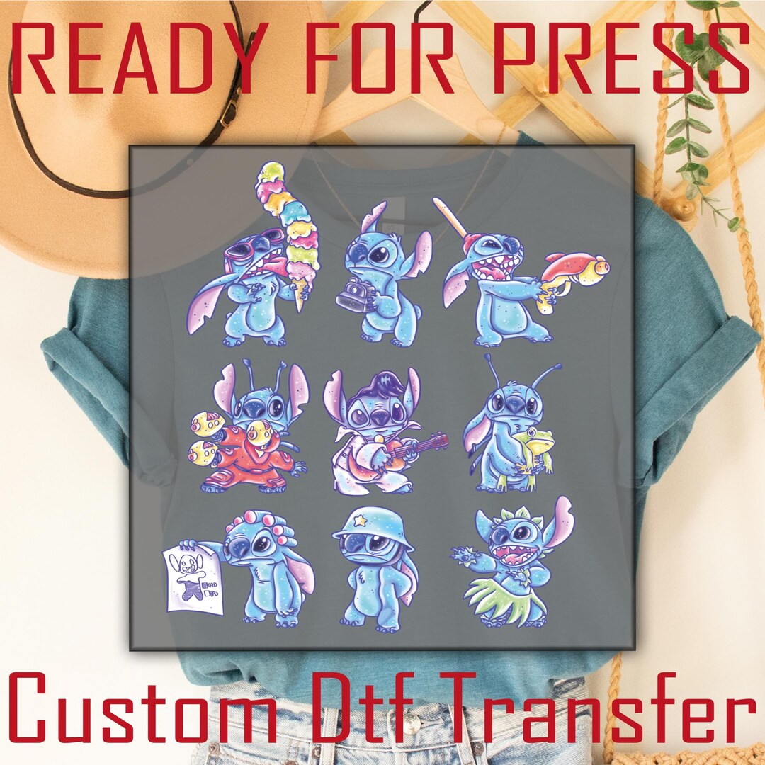 Disneyworld Stitch Dtf Transfer Ready to Press, Funny Disney Stitch ...