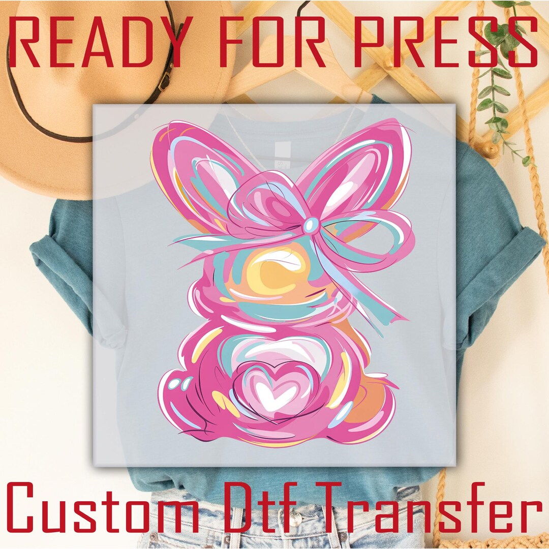 Easter Bunny DTF Transfers, Easter Dtf Transfers, Heat Transfers, High ...