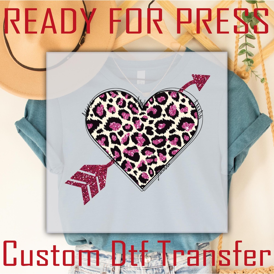 Glitter Valentine Heart Dtf Transfer, Colorful Valentine Heart Ready to ...