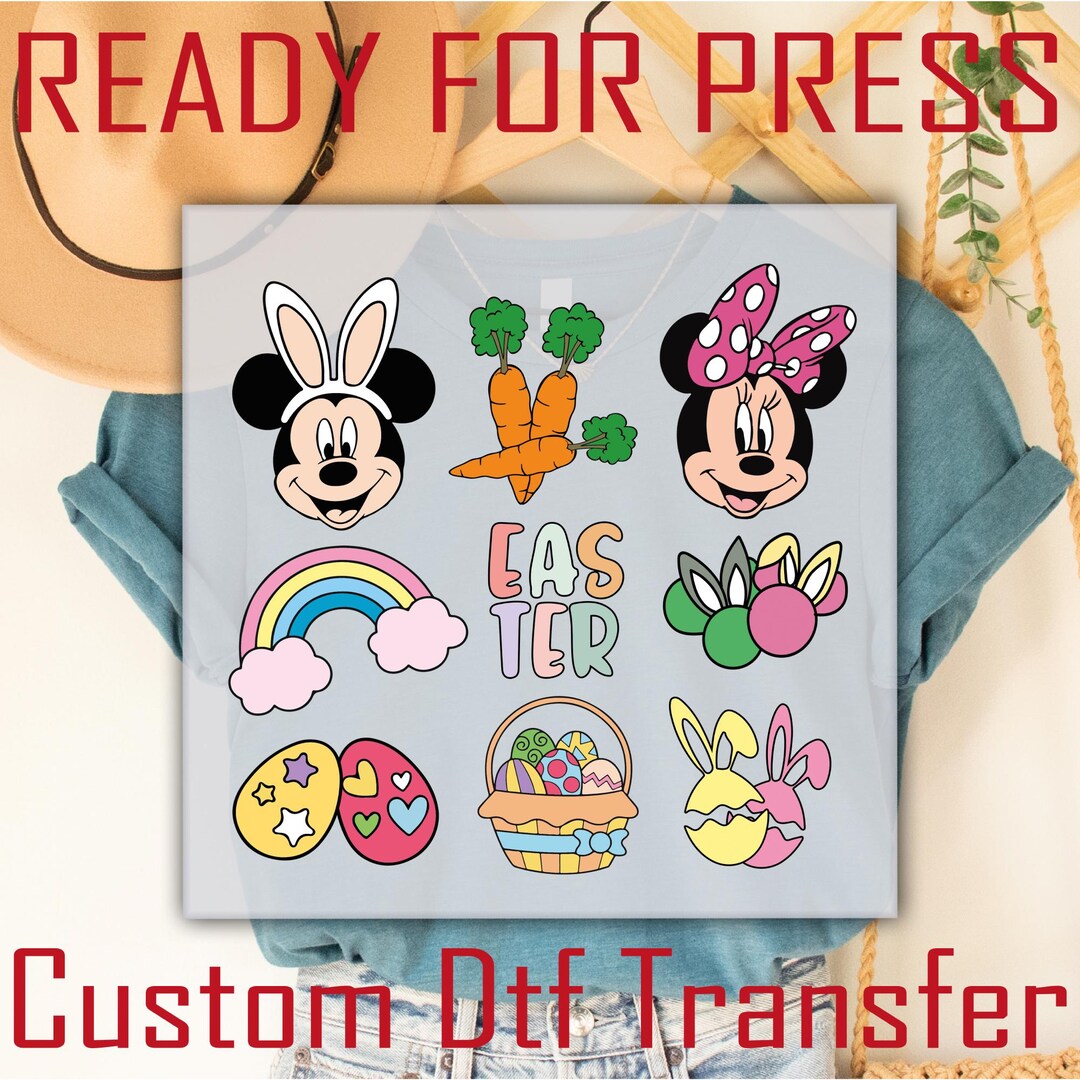 Easter DTF Transfers Ready to Press, Disney Easter Ready to Press ...
