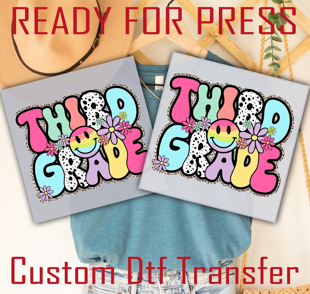Third Grade Read to Press, Back to School Leopard 3rd Grade Design Dtf ...