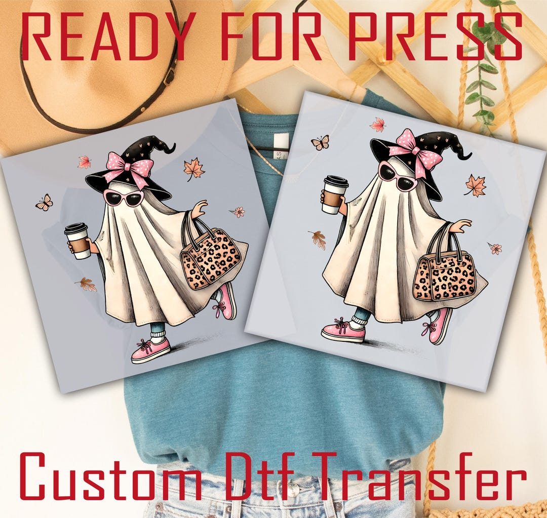 Sweet Beatiful Ghost Ready to Press, Spooky Season Transfer, Kind ...
