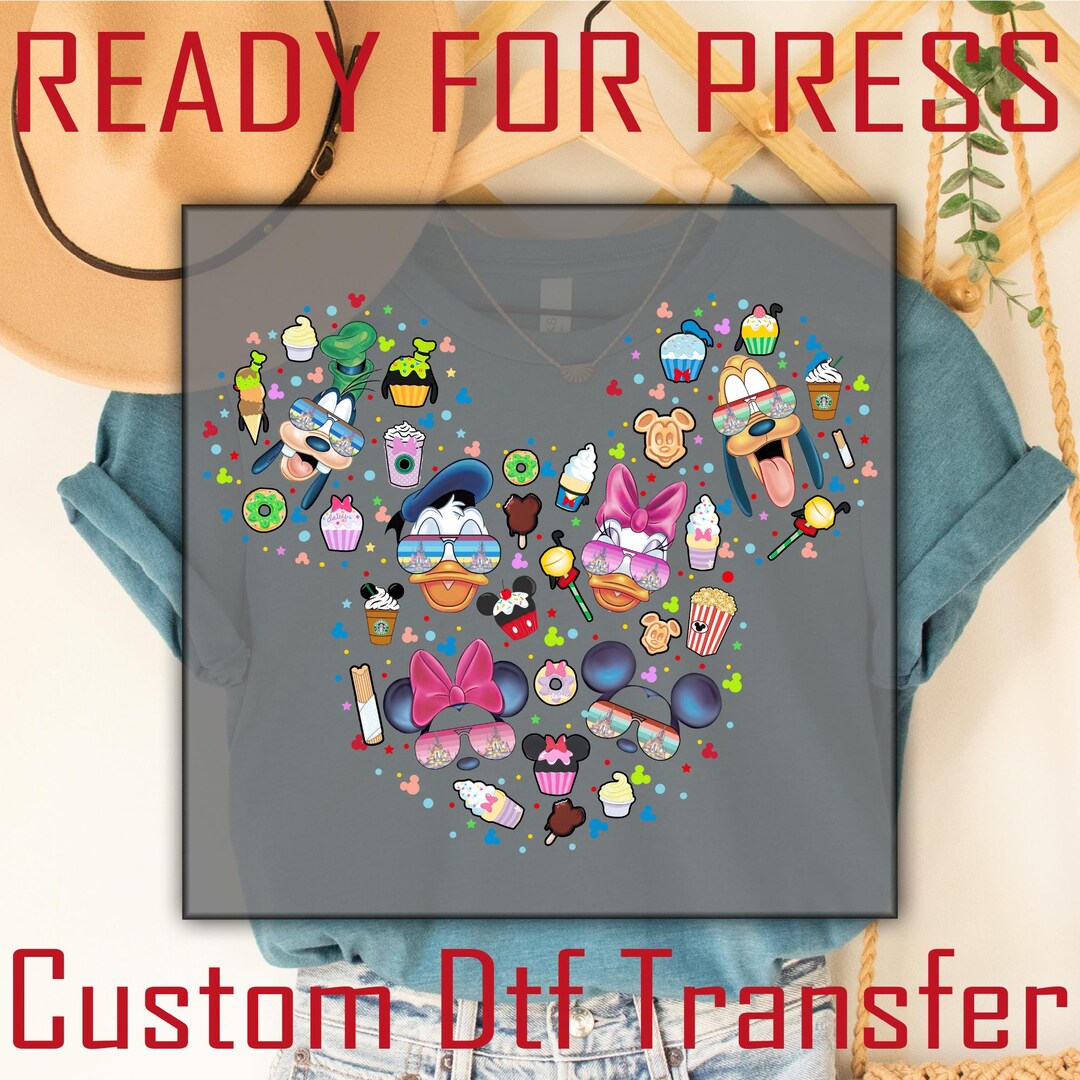 Disney Character DTF Transfer, Disney Ready to Press, Mickey Heat Dtf ...
