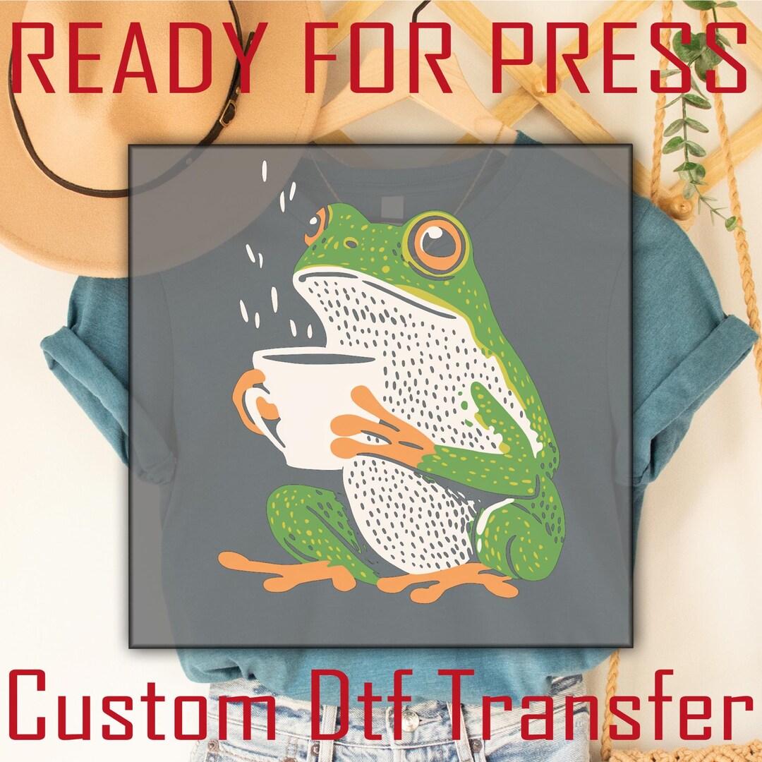 Vintage Funny Frog DTF Transfer, Funny Meme Tshirt Ready to Press ...