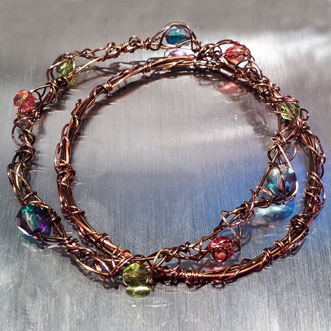 TUTORIAL: Doodle Bangle Pair wire-wrapped Bracelet Instructions - Etsy