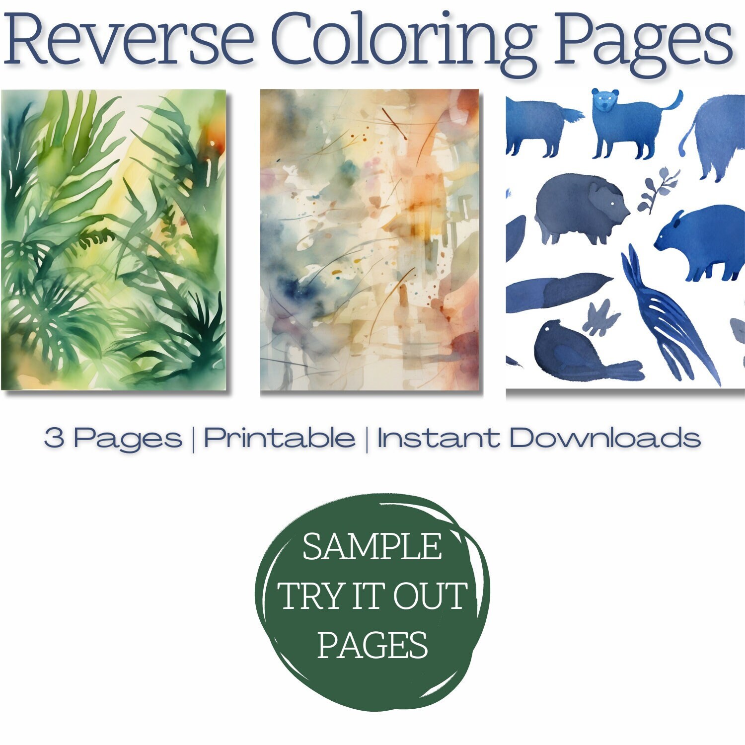 Try It Out Sample Reverse Coloring Pages Book, Kids Adults Mental ...