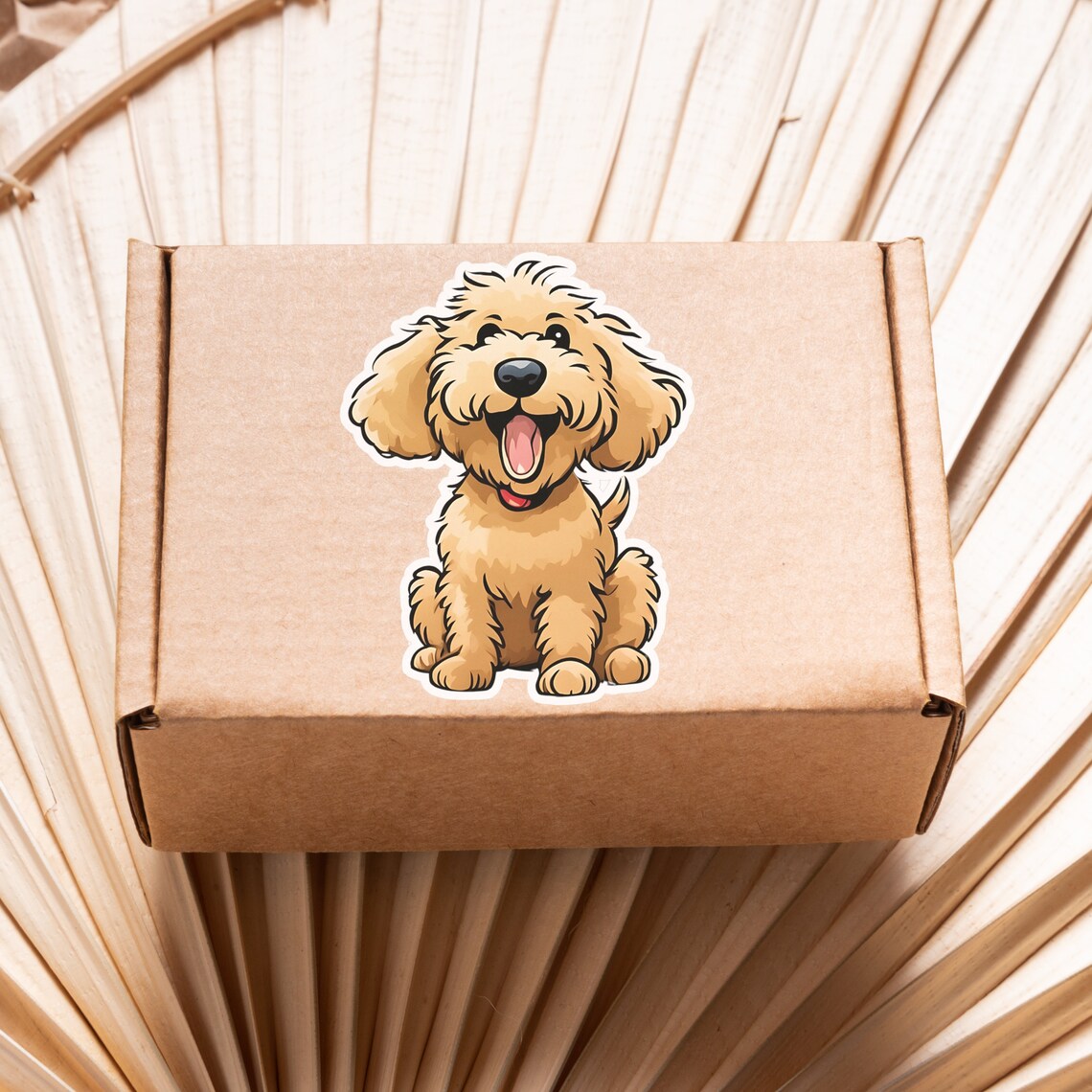Mini Goldendoodle cortado Vinyl Sticker Cute Dog Decal for Laptops ...
