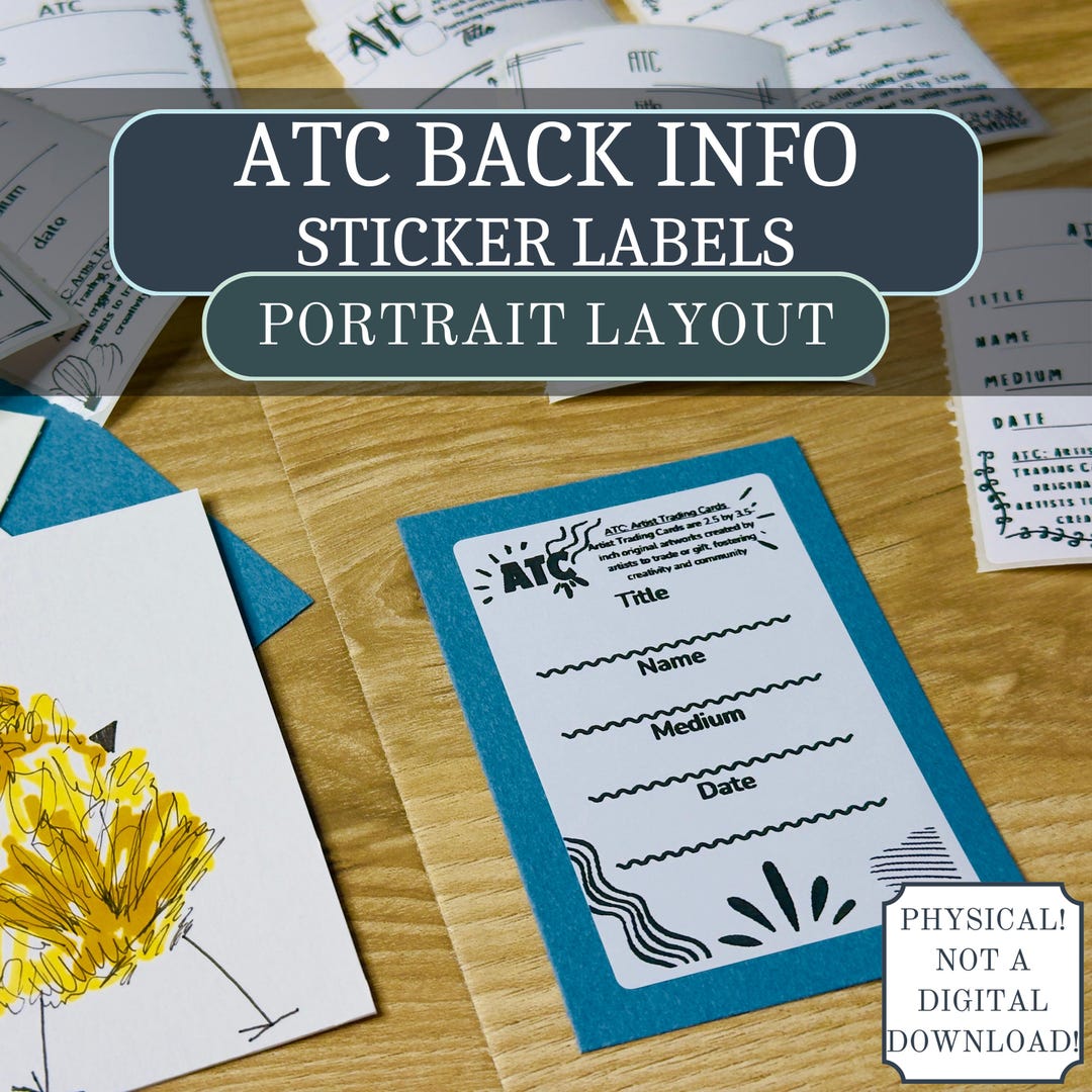 ATC/ACEO Back Label PORTRAIT Information Stickers 2" X 3" | Made to ...