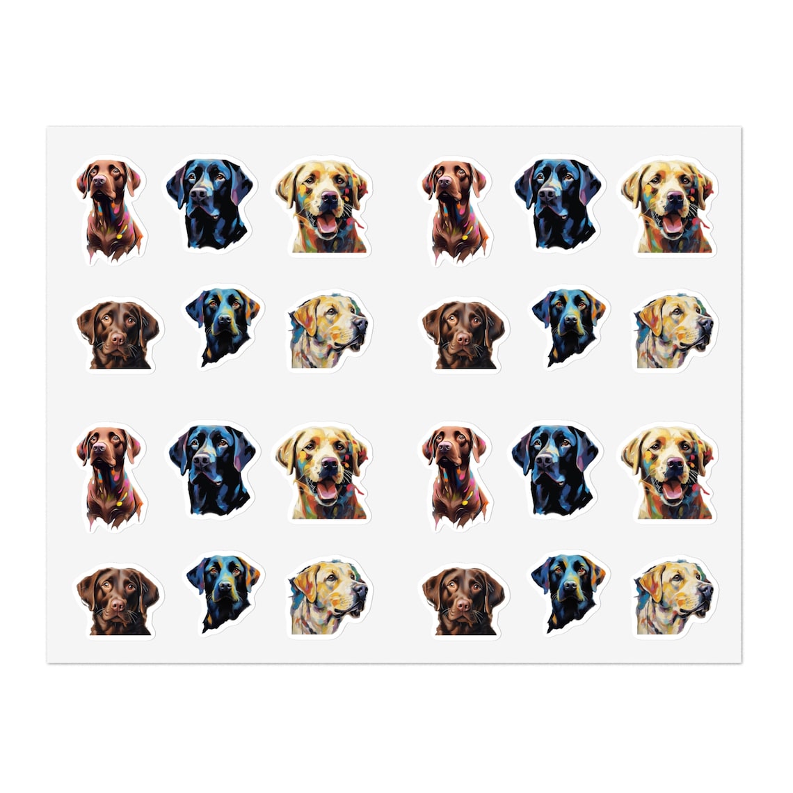 Labrador Retriever Assorted Sticker Sheet Bundle, 10 Sheets, 240 ...