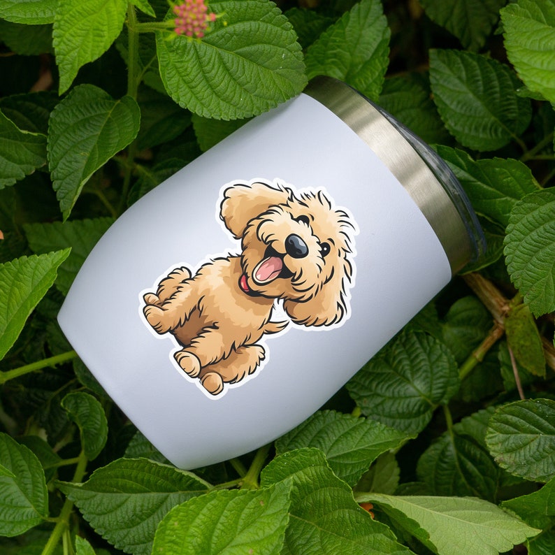 Mini Goldendoodle cortado Vinyl Sticker Cute Dog Decal for Laptops ...