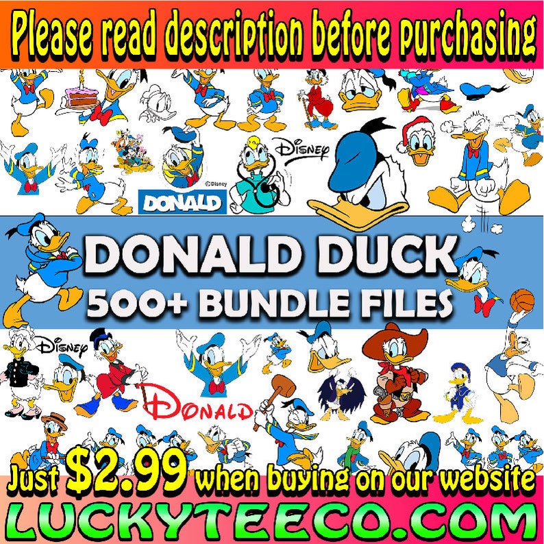 500 Donald Duck Svg Bundle, Disney Svg, Donald Duck Svg, Walt Disney ...