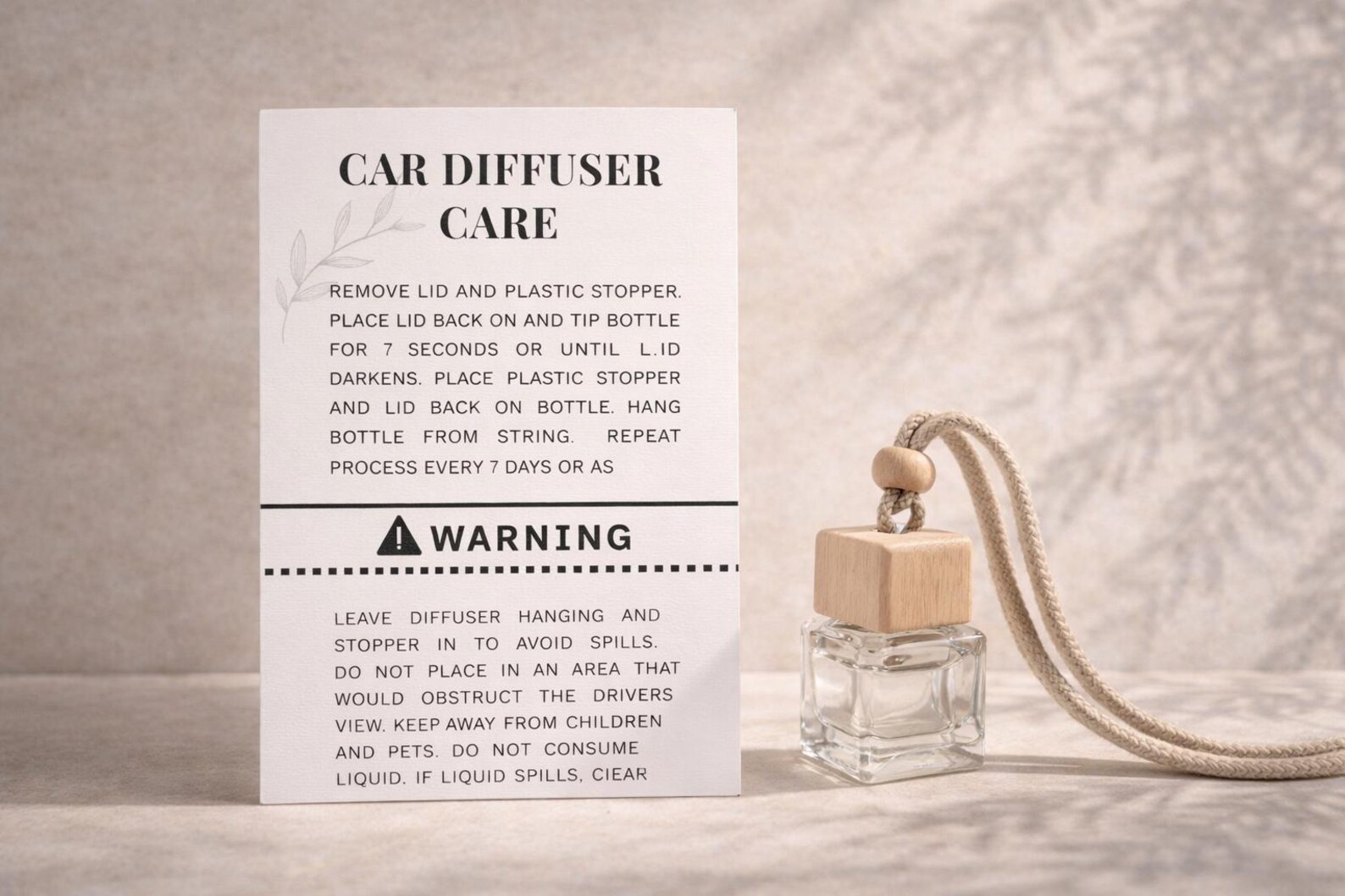 Car Diffuser + Warning Label | Printable 3.5" X 2" | Diffuser ...