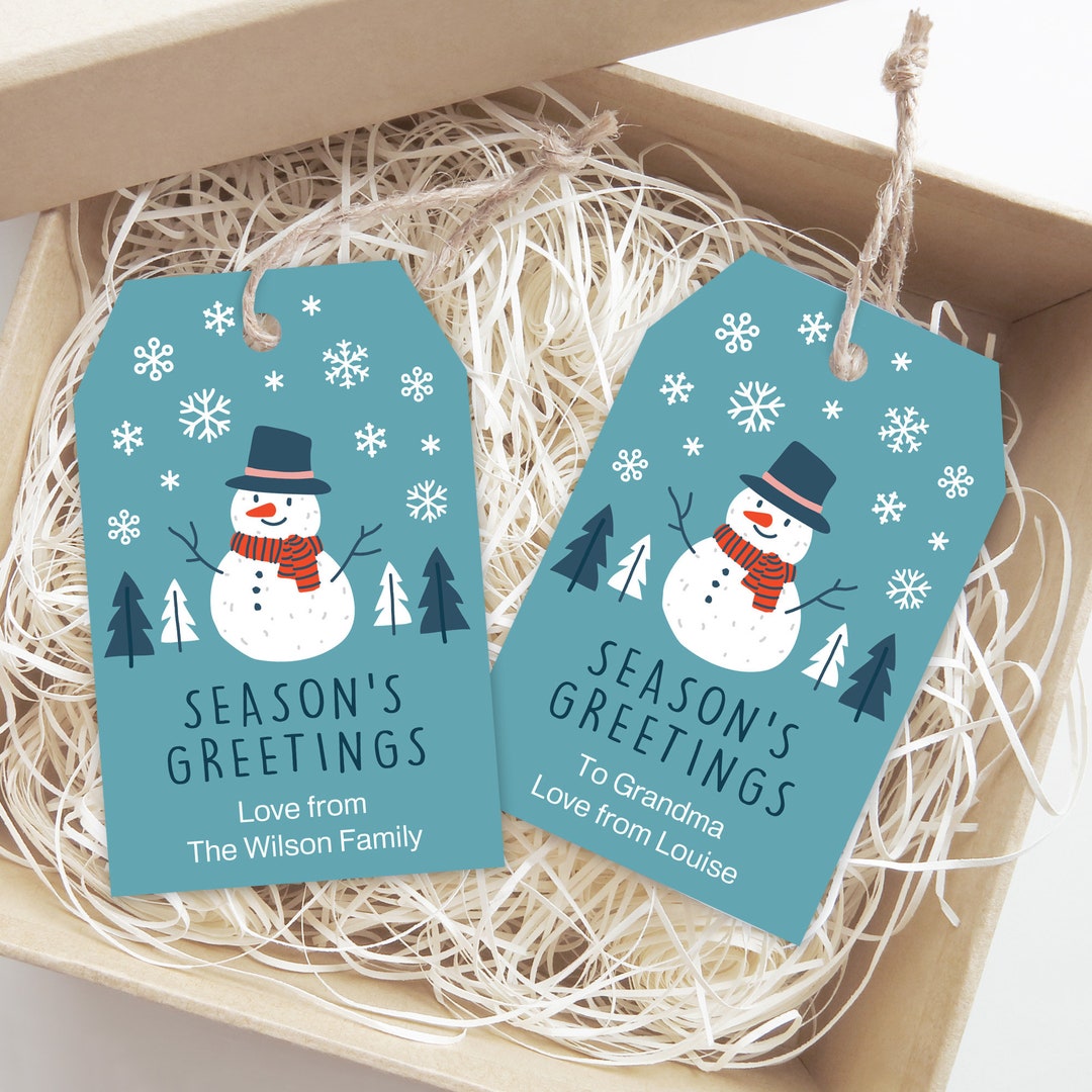 Season's Greetings Gift Tags Printable Editable - Etsy Australia