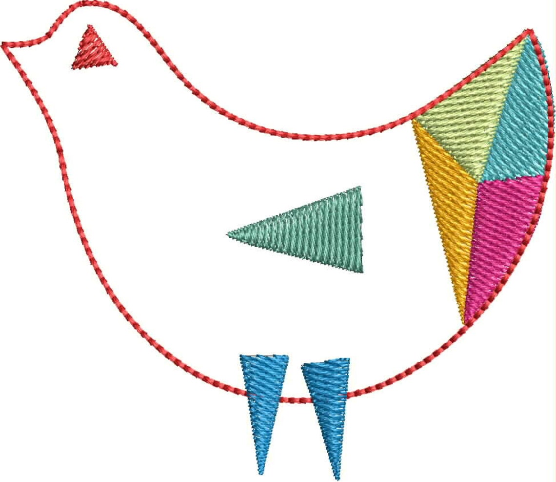Bird of Triangles Machine Embroidery Design - Etsy