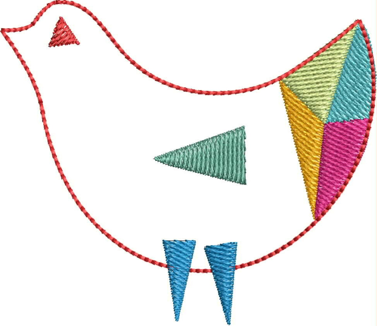 Bird of Triangles - Machine Embroidery Design - Etsy