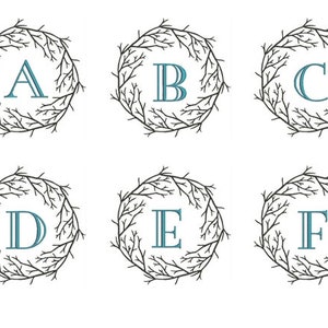 Branches Monogram - Machine Embroidery - Etsy