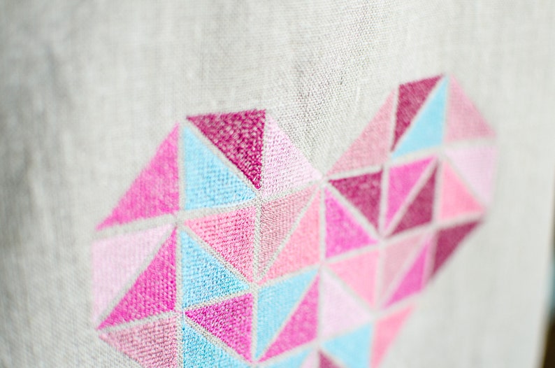 Triangle Heart - Machine Embroidery Design - Etsy