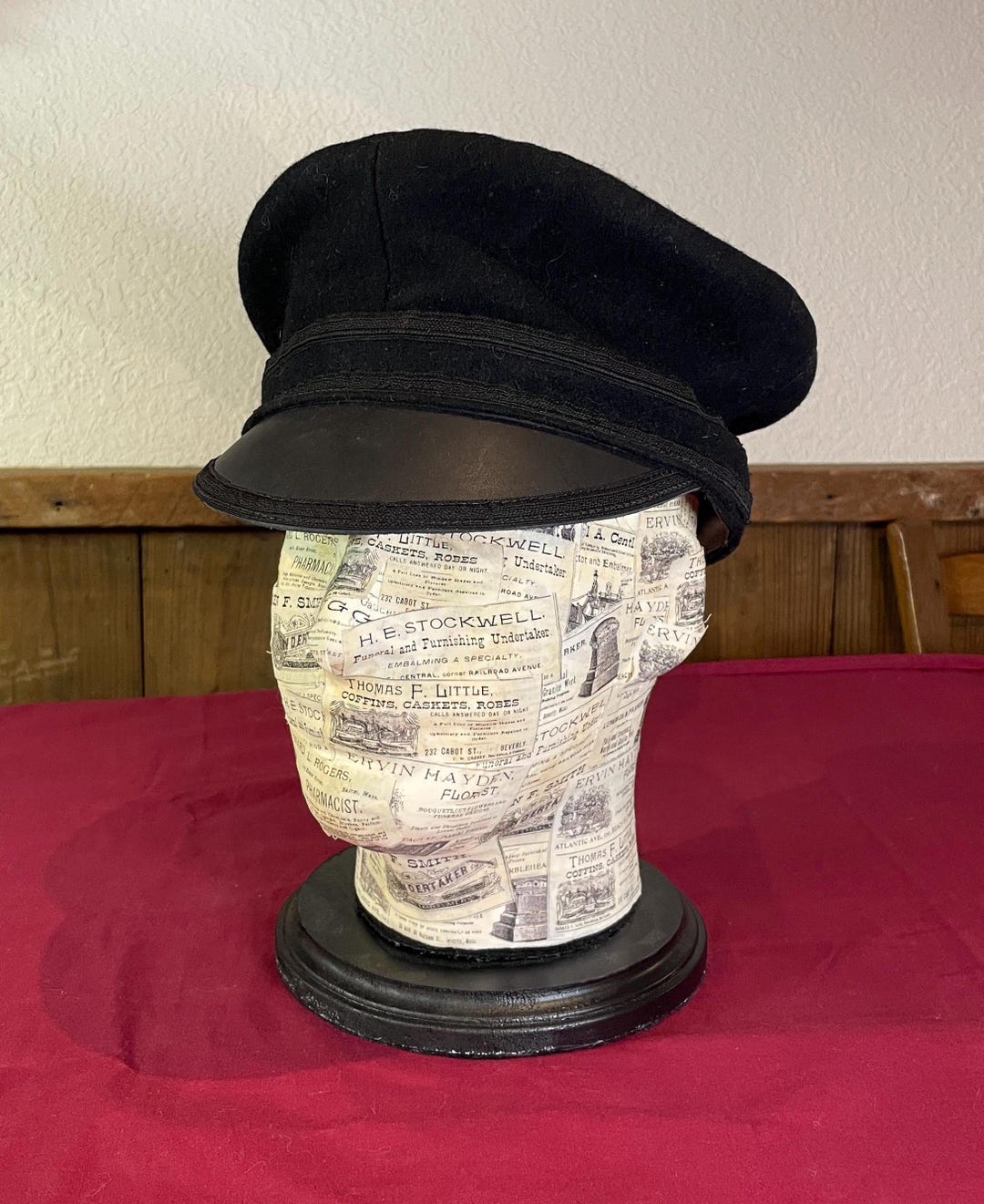 Steamboat Pilot Cap: Handmade Wool & Leather, Civil War Style - Etsy