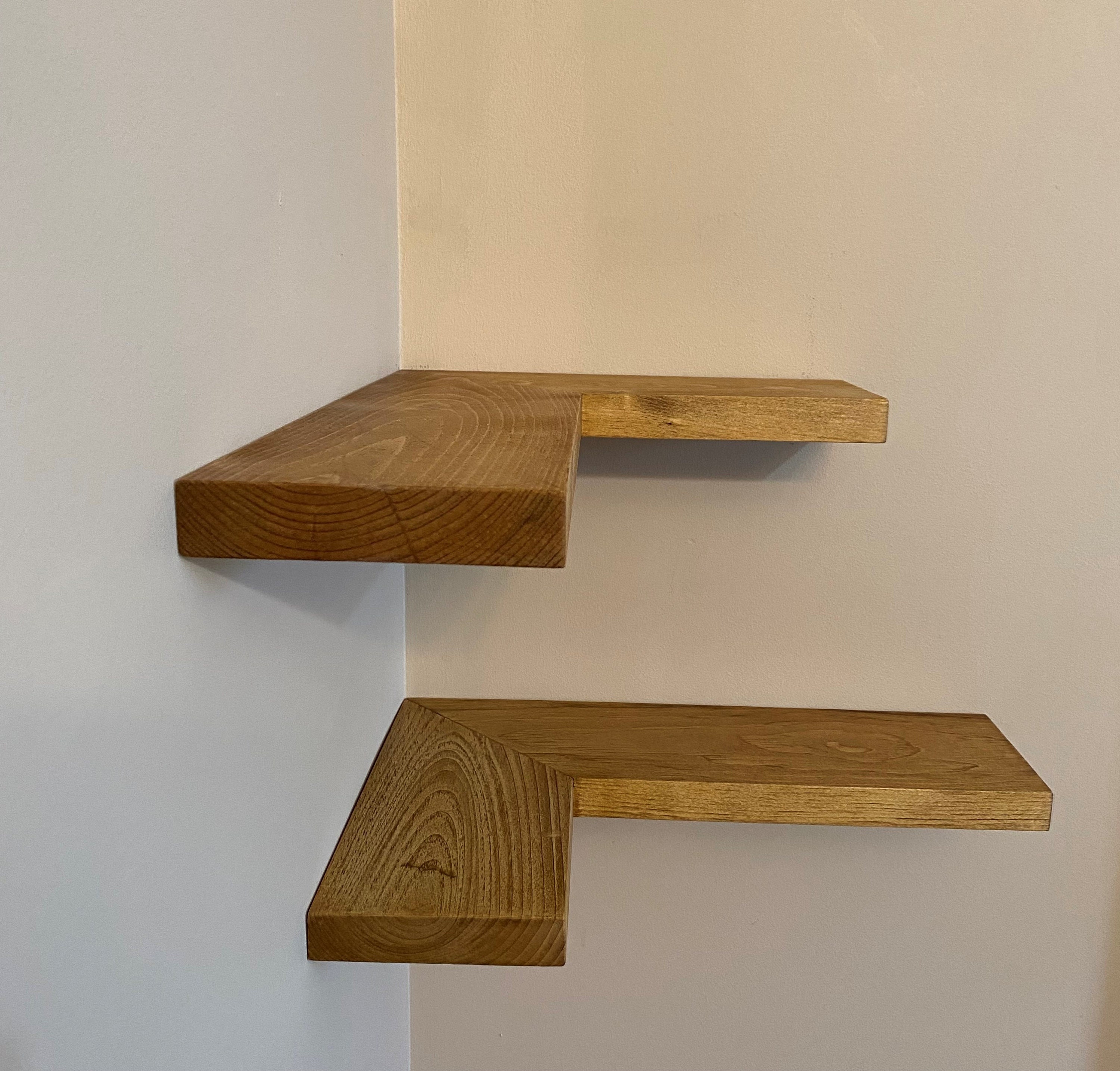 Floating Corner Shelf Kitchen Shelf Rustic Corner Shelves Farmhouse ...