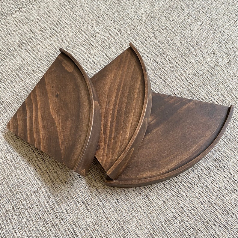 Rounded Corner Shelf With Front Guard, Floating Shelves With Hidden ...