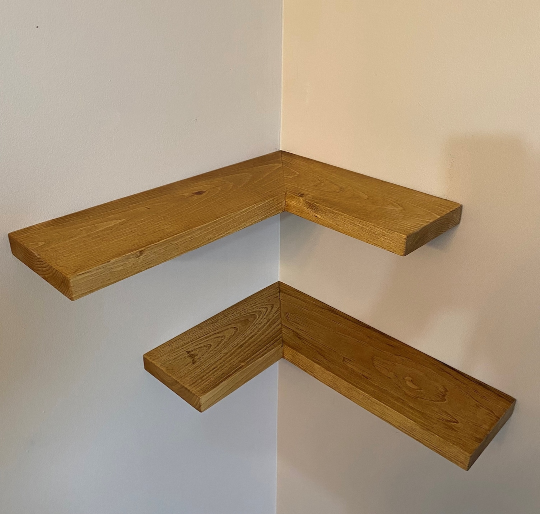 Floating Corner Shelf Kitchen Shelf Rustic Corner Shelves Farmhouse ...