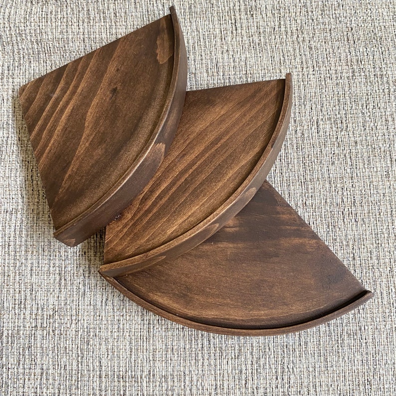 Rounded Corner Shelf With Front Guard, Floating Shelves With Hidden ...