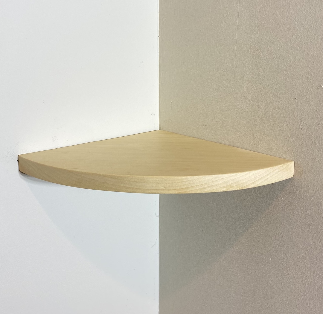 Rounded Corner Pine Shelf, Floating Wall Shelves, Custom Size ...