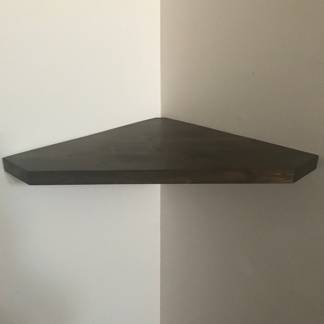 Pentagonal Corner Shelf Floating Shelves, Home Office, Wooden Shelf ...
