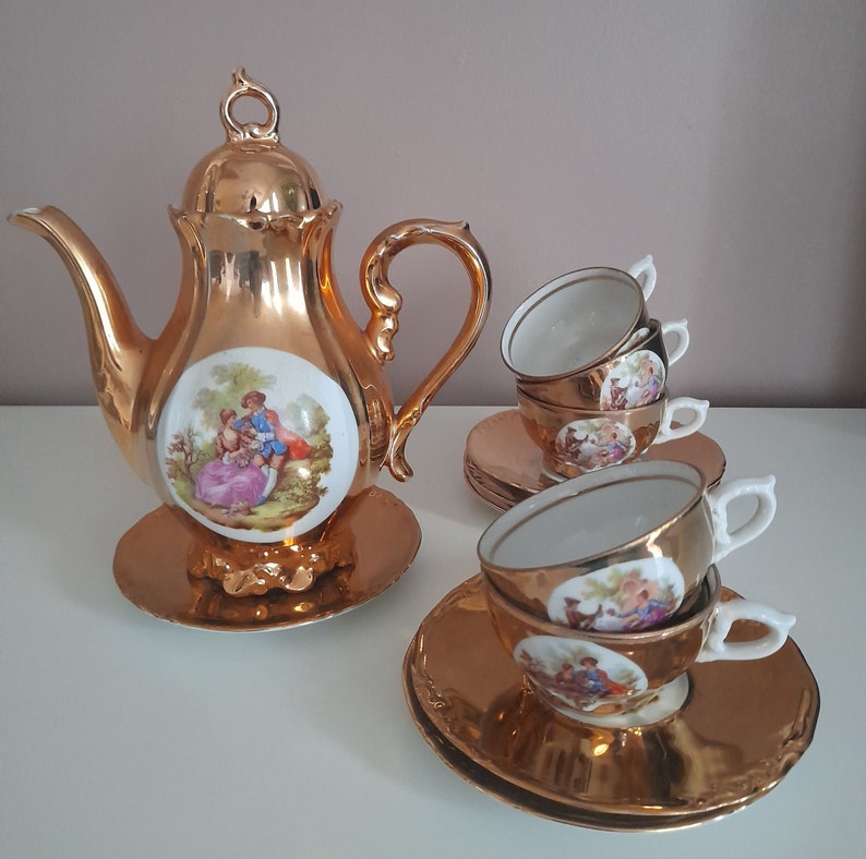 Bondware Gold Vintage Coffee Set - Etsy