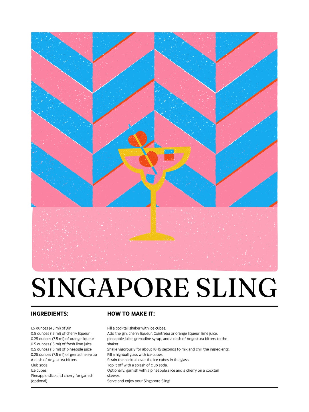 Singapore Sling Poster Print - Etsy
