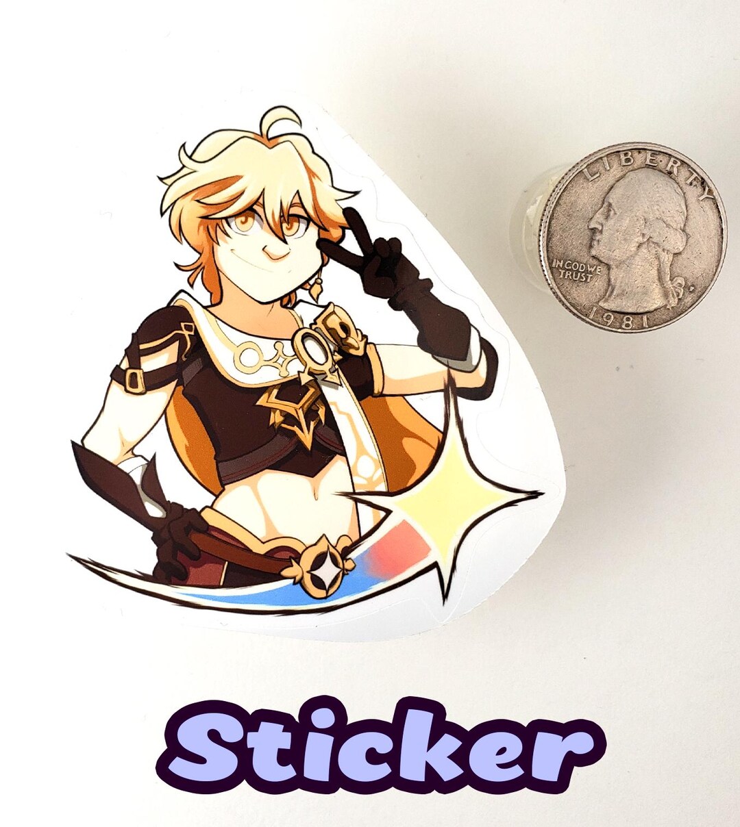 Aether Genshin Impact Male Traveler Sticker - Etsy