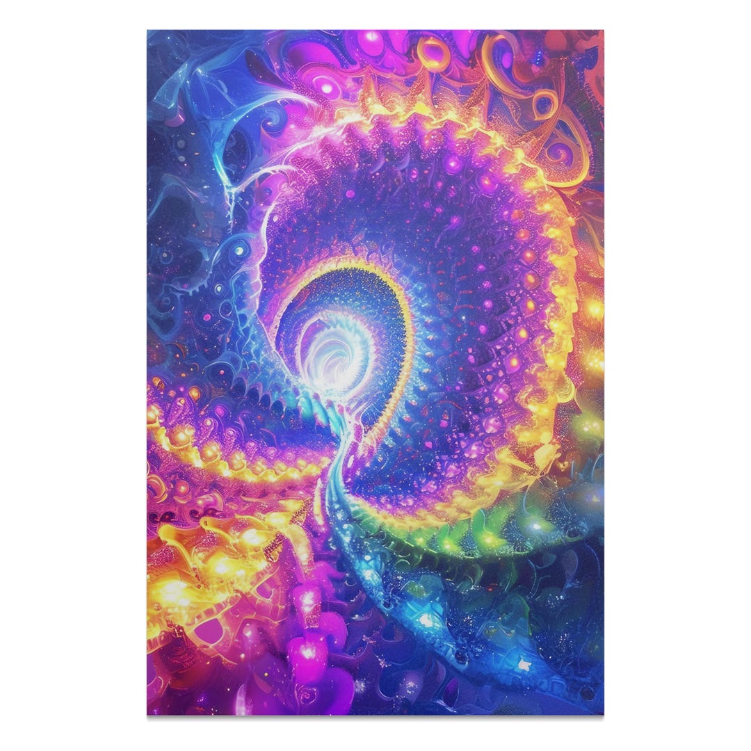 Psychedelic Art Poster, Trippy Wall Decor, Colorful Abstract Print ...