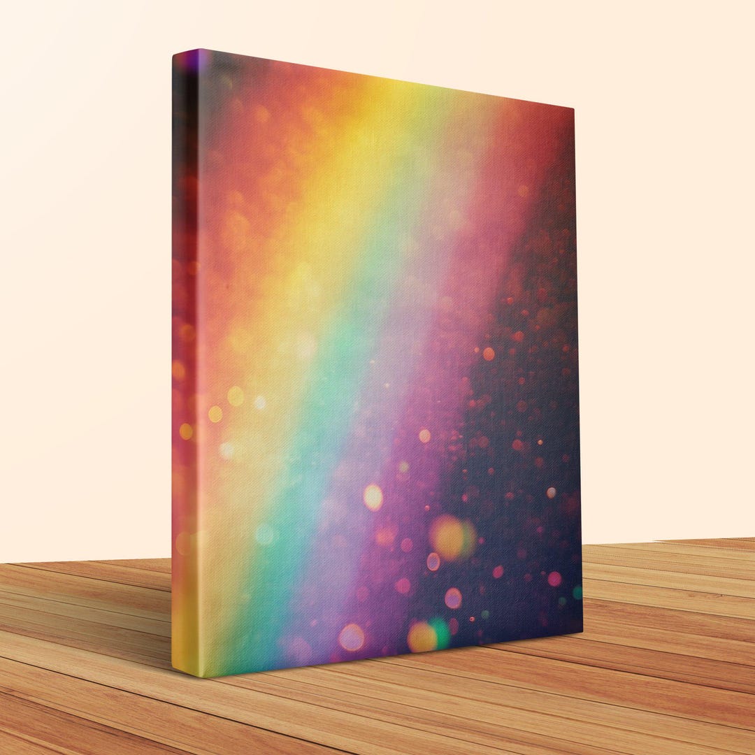 Colorful Rainbow Art, Bright Spectrum Canvas, Abstract Wall Art ...