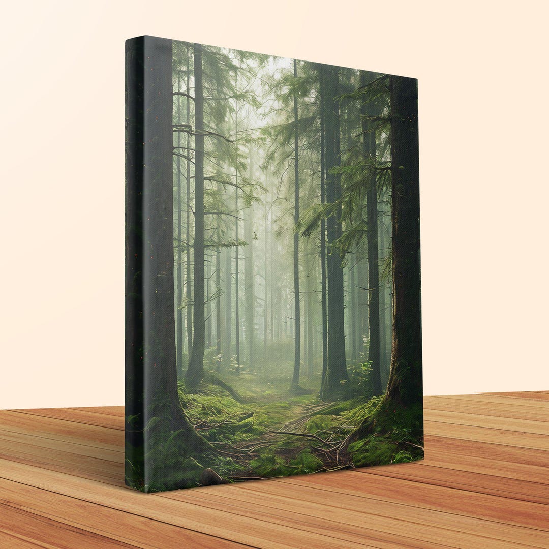 Enchanting Forest Canvas Wrap, Nature Wall Art, Mystical Woodland Decor ...