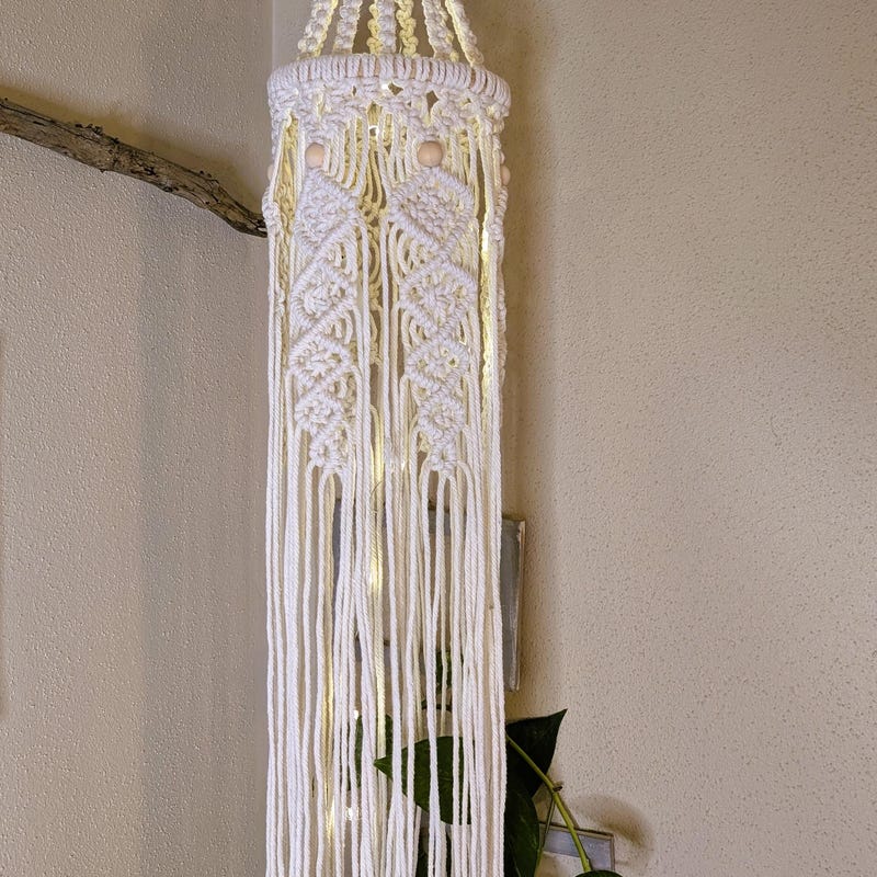 Macrame Hanging Lamp - Etsy