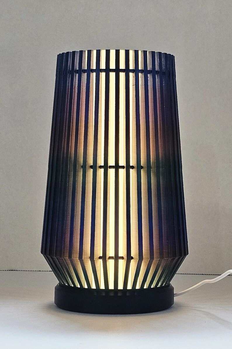 Slatted Shade Lamp With LED Light Base. - Etsy