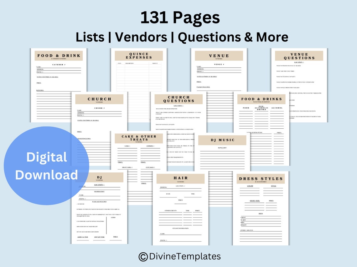 My 15 Planner, Quince Organizer, 15 Event Planner, Quince Timeline ...