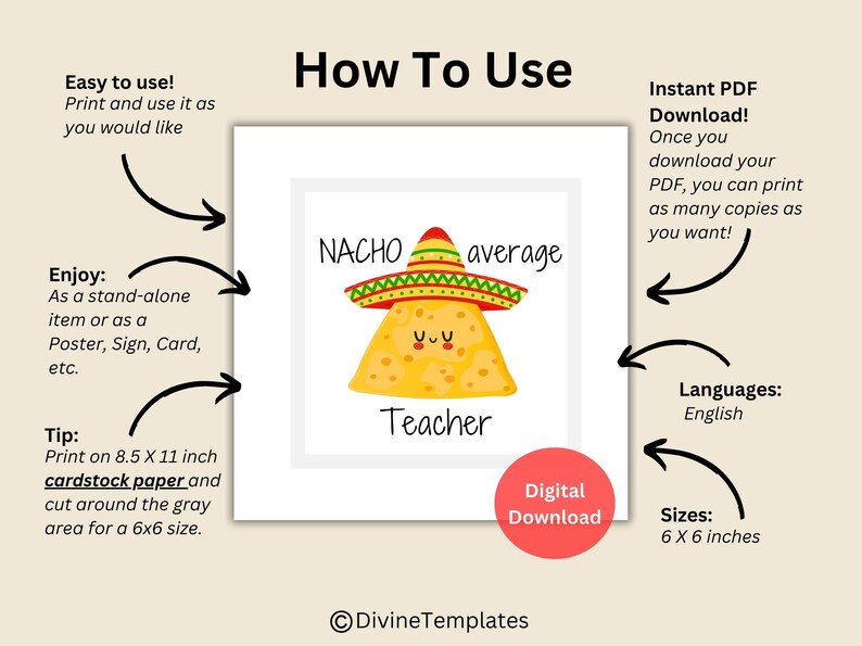 Nacho Average Teacher Appreciation, Thank You Gifts for Teacher ...