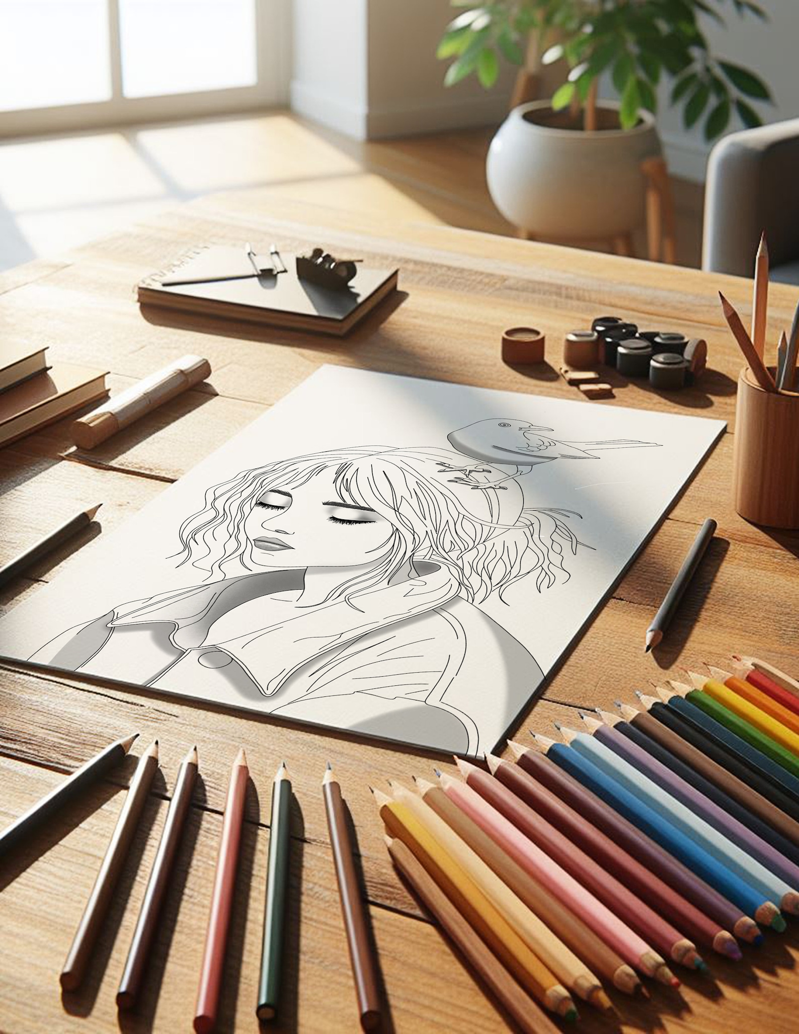 Girl Coloring Page, Coloring Pages, Colouring Pages - Etsy