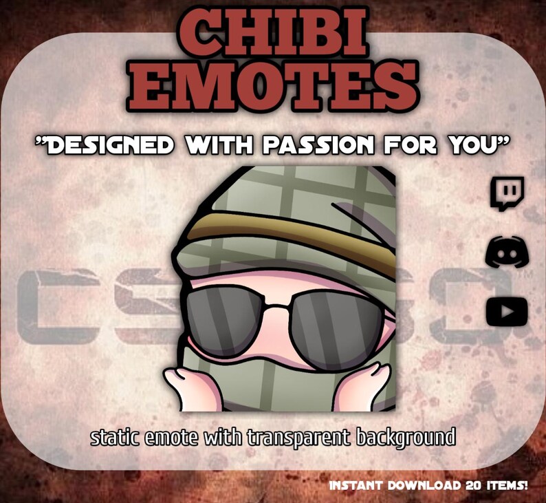 CS GO Emotes for Twitch Discord Youtube Kick/ Counter Strike Emotes ...