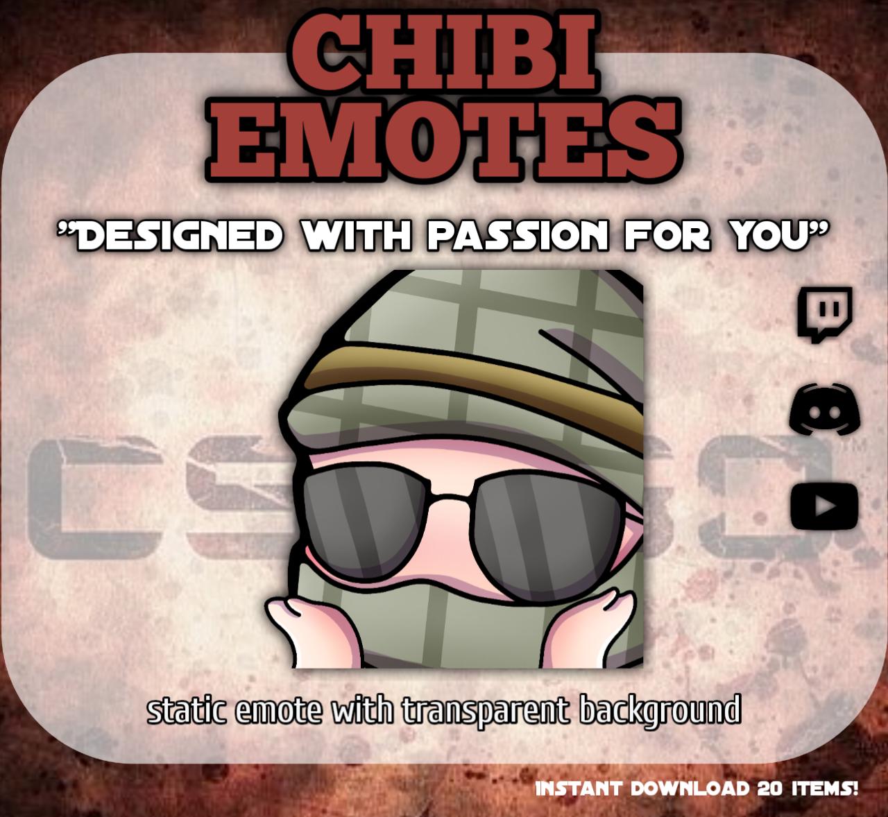 CS GO Emotes for Twitch Discord Youtube Kick/ Counter Strike Emotes ...